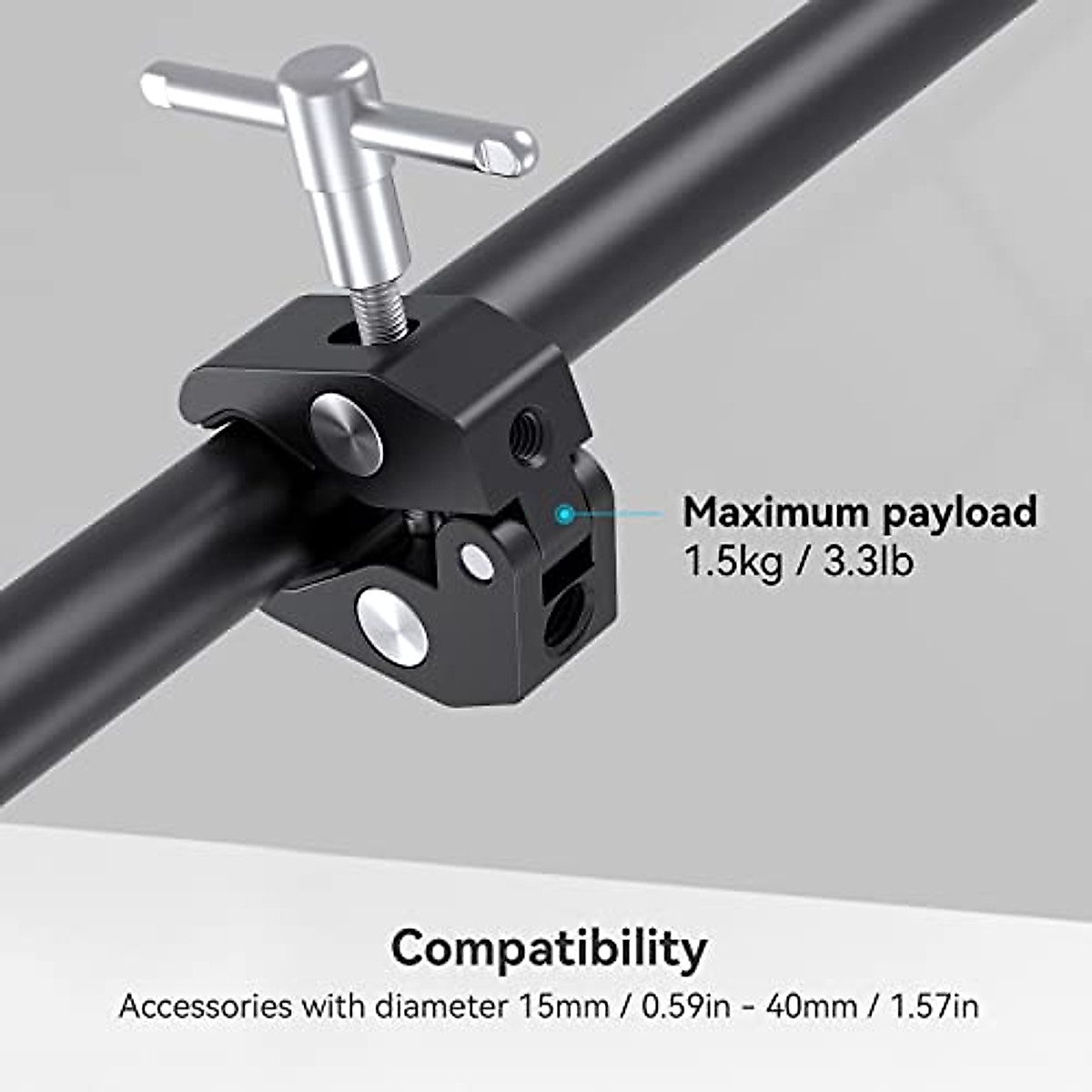 SMALLRIG Super Clamp with 1/4 and 3/8 Thread for Cameras, Lights, Umbrellas, Hooks, Shelves, Plate Glass, Cross Bars, etc - 735