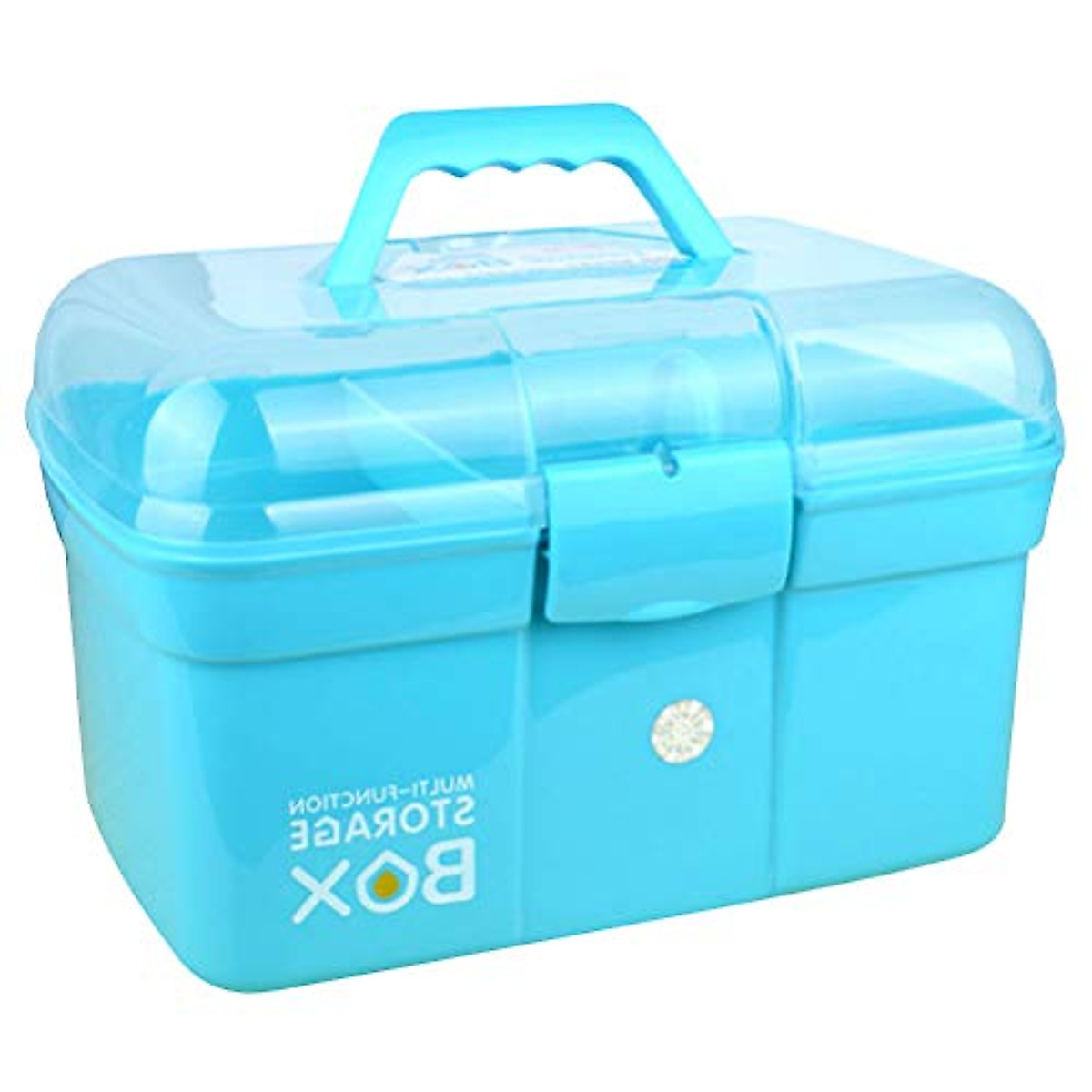 Healifty Medication Lock Box First Aid Box Medicine Cabinet with Separate Compartments Blue