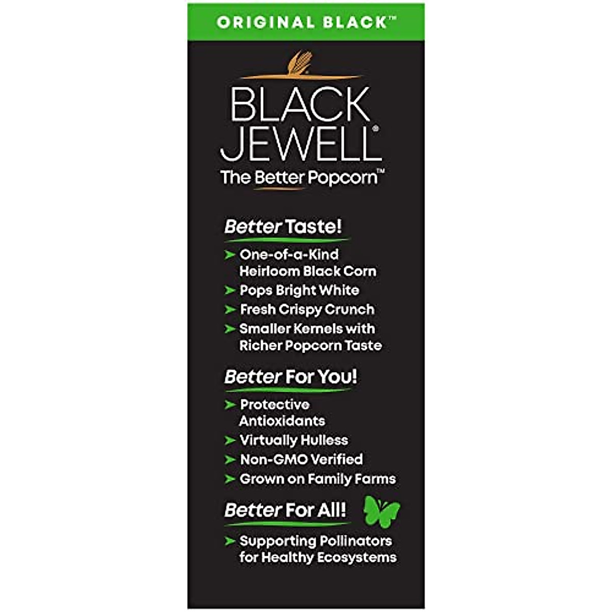 Black Jewell Gourmet Specialty Popcorn Kernels, Original Black (Pack of 1, 28.35 oz)