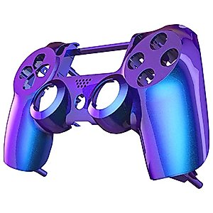 eXtremeRate Unique Design Chameleon Purple Blue Glossy Front Housing Shell Replacement Faceplate Compatible with ps4 Controller JDM-001 JDM-011 JDM-020 - NOT A Controller