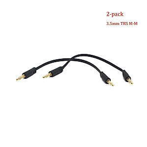 Kework 3.5mm Audio Cable, 2-Pack 15cm 1/8" 3.5mm TRS Male to TRS Male Stereo Jack Audio Cable AUX Cord for Headphone, Car Stereo, Home Stereo and More (Straight Plug)