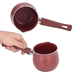 ZJchao Non Stick Milk Pan,Single Handle Coffee Warmer Boiling Pot Mini Milk Pan Aluminum Alloy Non Stick Anti Scalding for Cooking (Red)