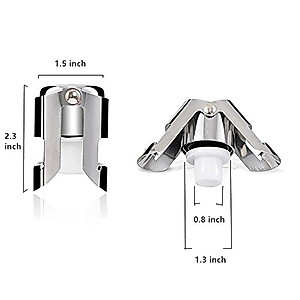 Champagne Sealer Stopper, BGMAX 3 Pack Stainless Steel Sparkling Wine Bottle Plug Sealer Set with a Longer Sealing Plug, Gifts Accessories for Champagne