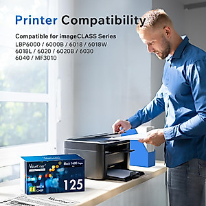 Valuetoner Compatible 125 Toner Cartridge Replacement for Canon 125 (3484B001AA) 1 Black Toner Compatible with Canon ImageClass MF3010, LBP6030w, LBP6000 Printer
