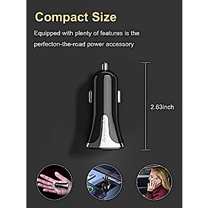 Amasrich 32W Total PD Super Fast Charging Car Charger for iPhone/iPad/Galaxy Note/Galaxy S/Galaxy A/Galaxy Z/GalaxyTab S,20W + 12W Dual Ports