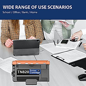 LOVPAIN TN-820 TN820 TN 820 Toner Cartridge Compatible High Yield Replacement for Brother DCP-L5500DN HL-L6200DW L5200DW MFC-L5700DW L5900DW L5850DW L5800DW Toner Printer (2 Black)