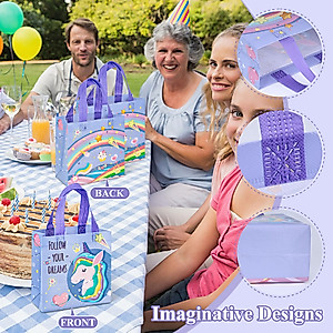 Shindel 6PCS Reusable Bags with Handles, Recycled Gift Bag for Kids Birthday Party Gift Bag, Shopping Bag Medium Size, 8" x 3.5" x 8"