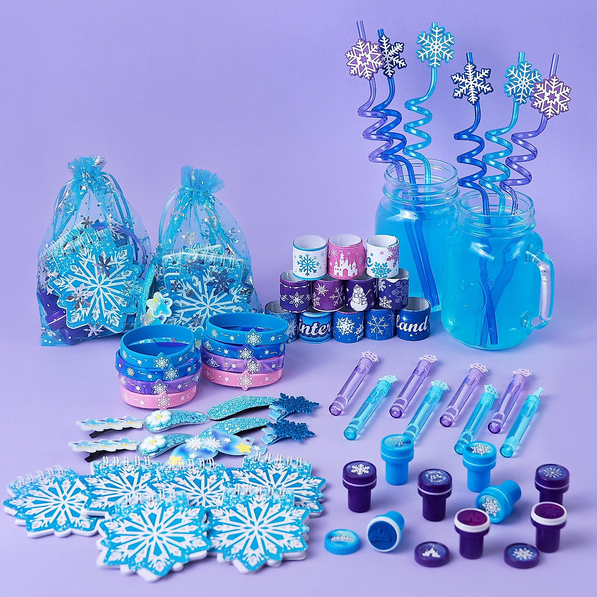 DMIGHT 130 Pcs Frozen Party Favors Birthday Supplies for Girls Kids, Gift Bags Frozen Filler Goodie Bag Stuffers Frozen Birthday Party Supplies