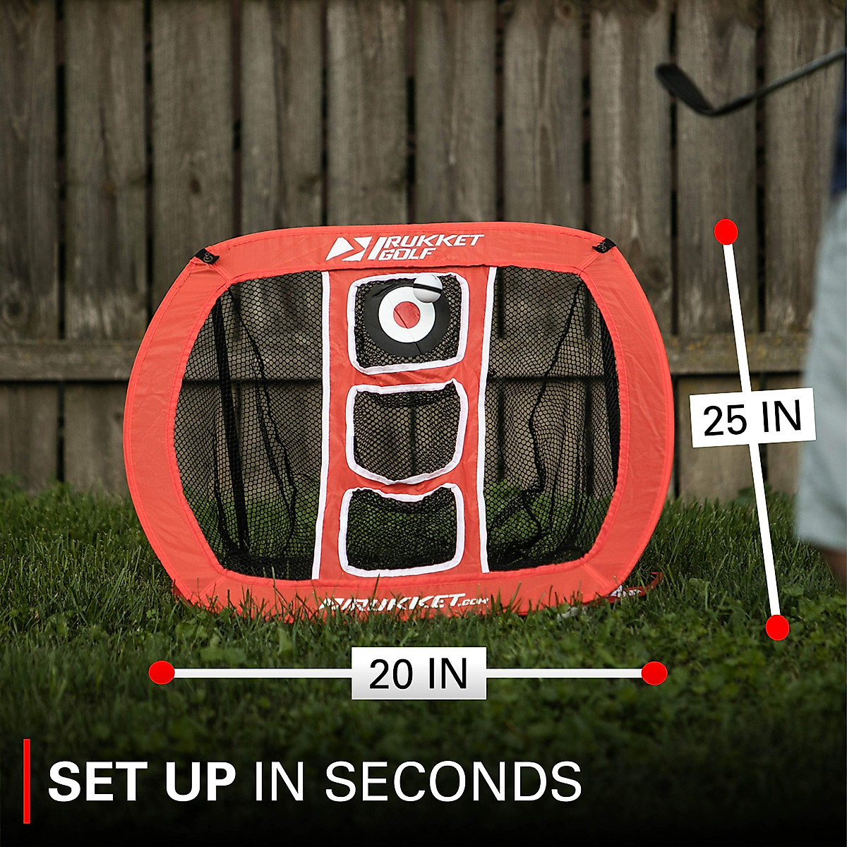 Rukket Pop Up Golf Chipping Net | Outdoor / Indoor Golfing Target Accessories and Backyard Practice Swing Game | Includes 12 Foam Practice Balls