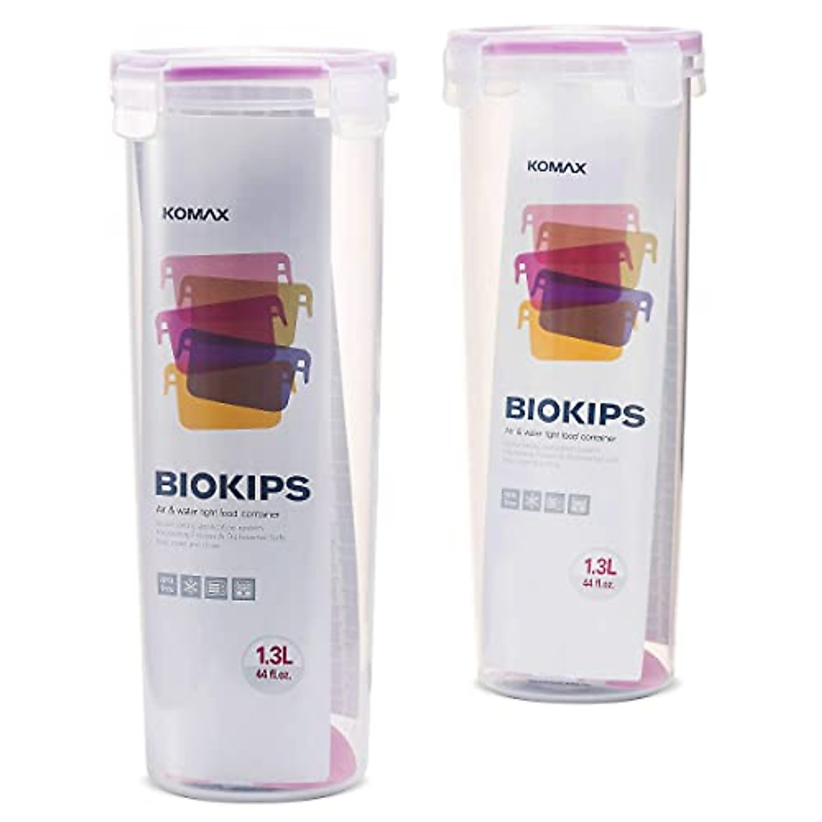 Komax Biokips Spaghetti Container Storage Noodle/Pasta Container 44oz (set of 4) - Airtight, Leakproof with Locking Lids - BPA Free Plastic - Microwave, Freezer, and Dishwasher Safe Pasta Holder