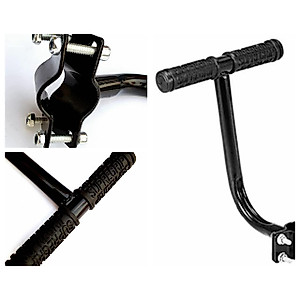 ZHOUWHJJ Bicycle Rear Seat Cushion Armrest Footrest Set, Kid Child Carrier Bicycle Baby Seat, Including Cushion and Backrest, Armrest Handrail, Footrests, Bell, Black