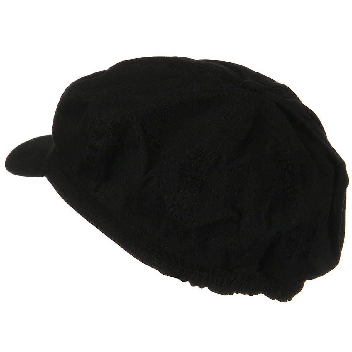 e4Hats.com Cotton Elastic Big Size Newsboy Cap - Black XL-2XL