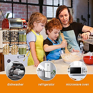 DNIENKGE Airtight Glass Storage Containers with cork Lid, for Kitchen Pantry Organization and Storage jar，Ideal for Coffee Beans Snacks Flour Cereal Sugar Tea 16oz. (Circular 3.9 * 3.3in*2pcs)