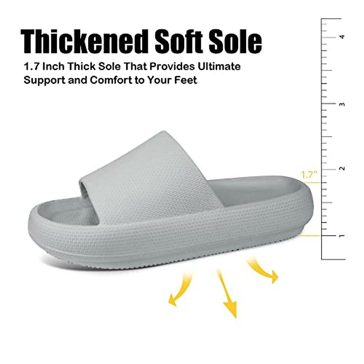 Cloud Slippers Slides for Women and Men, Pillow Sandal Slides Massage Bathroom Shower Quick Drying Non-slip Cloud Cushion Cozy Slides for Indoor & Outdoor