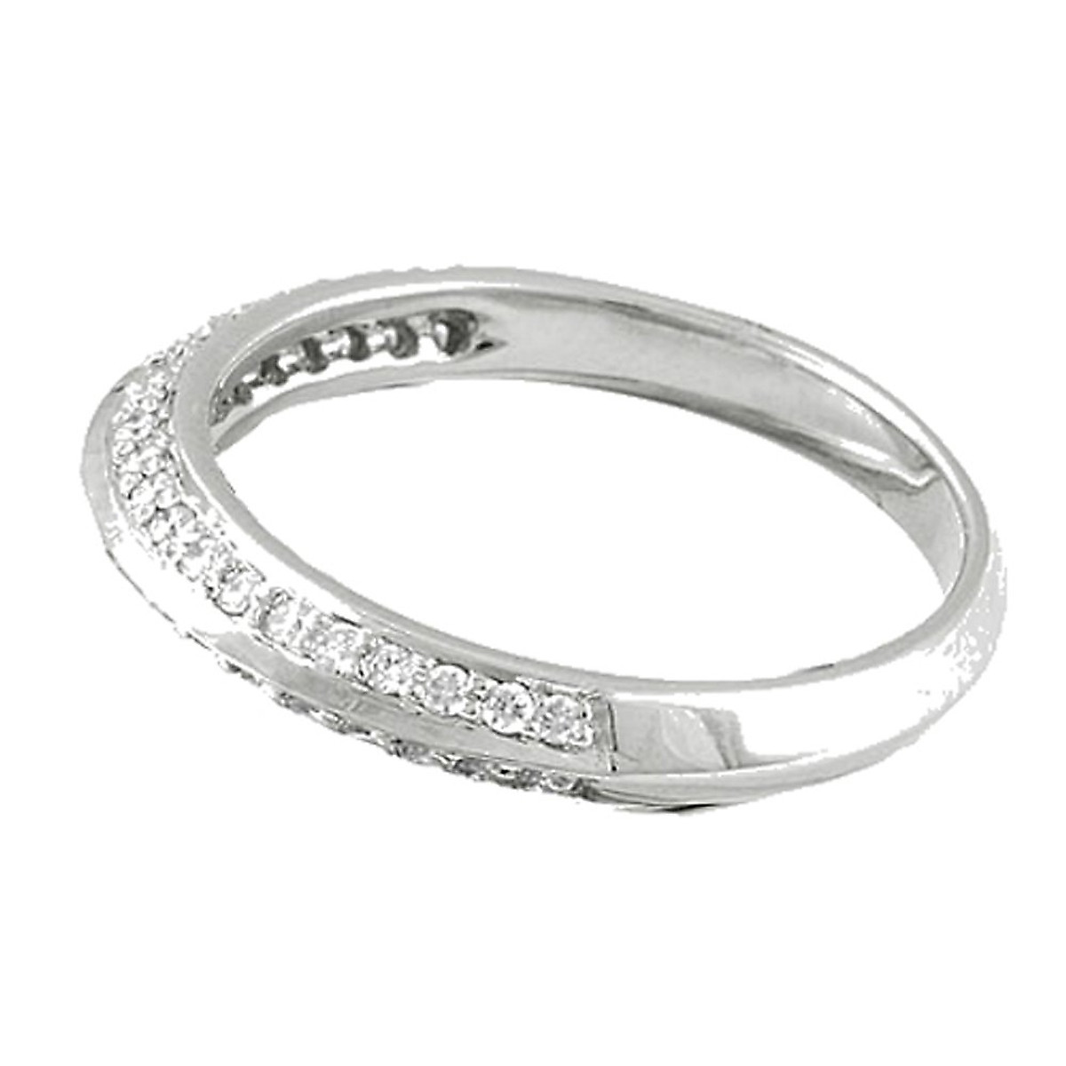 Dazzlingrock Collection 0.25 Carat (Cttw) 14K Round White Diamond Anniversary Stackable Knife edge Ring 1/4 CT, White Gold, Size 5.5