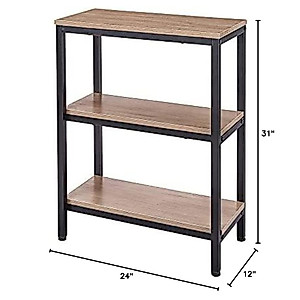 AZL1 Life Concept 3-Tier Bookcase Finish for Living Room Bed Room Coffee Office, Light Oak 3
