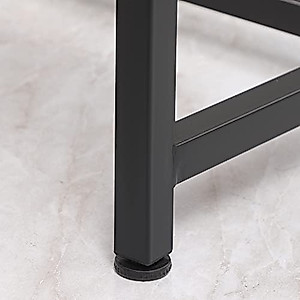 HOMCOM Industrial 3-Piece Dining Table Set, Rectangular Kitchen Table and Chairs for 4 People, Space-Saving Dinner Table with Two Benches, Rustic Brown