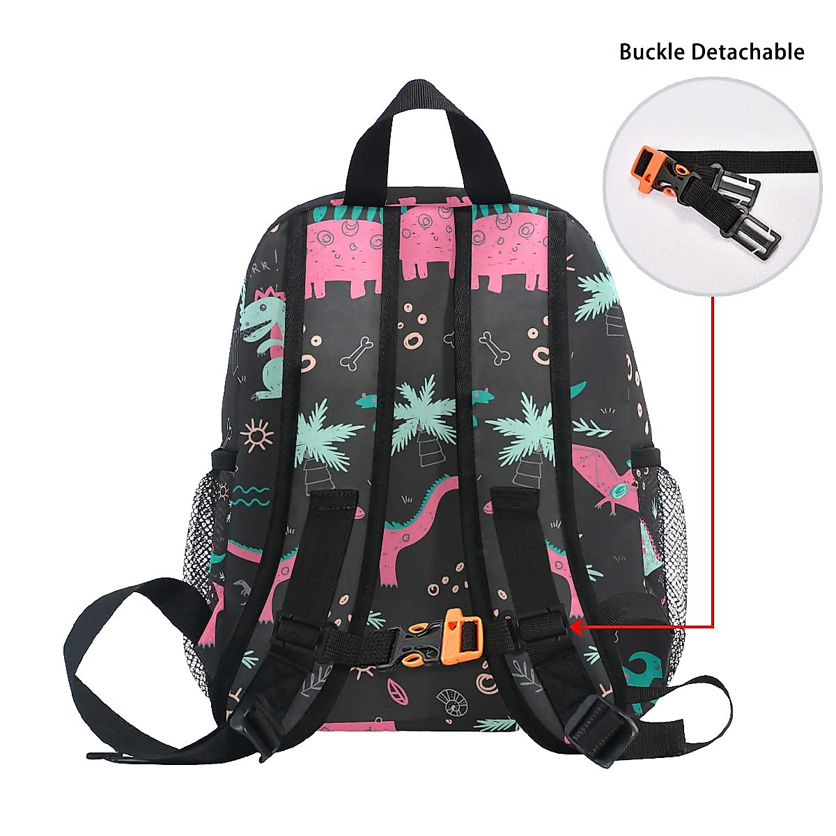 OREZI Custom Kid's Name Toddler Backpack,Personalized Backpack with Name/Text Daycare Bag,Customization (Childish Pink Dinosaur) Nursery Bag Preschool Backpack Baby Diaper Bag, toddler bag