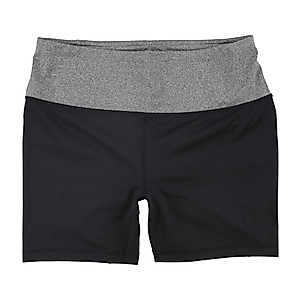 Reebok Womens Fitted Highrise Athletic Compression Shorts, Black, Small