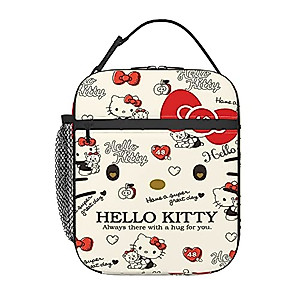 Dicodes Cartoon Lunch Box For Girls Reusable Insulated Lunch Bag With Water ​bottle Holder Handbags Tote Bag For Women