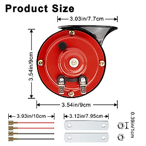 Ouffun Super Loud Waterproof Dual Horns, 12V 300DB, Universal Fit Kit for Cars, Motorcycles, Trucks, Trains & Boats (2 PCS)