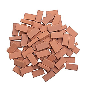 Birostiana 140pcs Miniature Bricks Blocks 80pcs Red Mini Wall Bricks 1 16 Scale 60pcs Mini Cinder Blocks 1 12 Scale Fake Bricks for Dollhouse Garden Lawn Landscape Craft Accessories (BRSTA0022#Brick)