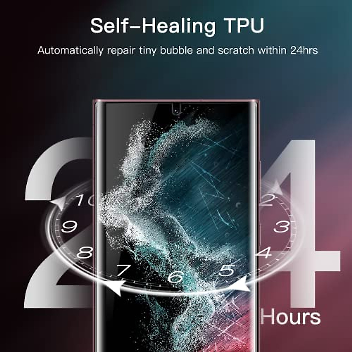 JETech Screen Protector for Samsung Galaxy S22 Ultra 5G 6.8-Inch with Camera Lens Protector, Flexible TPU Film, Fingerprint ID Compatible, HD Clear, Easy Installation, 2-Pack Each