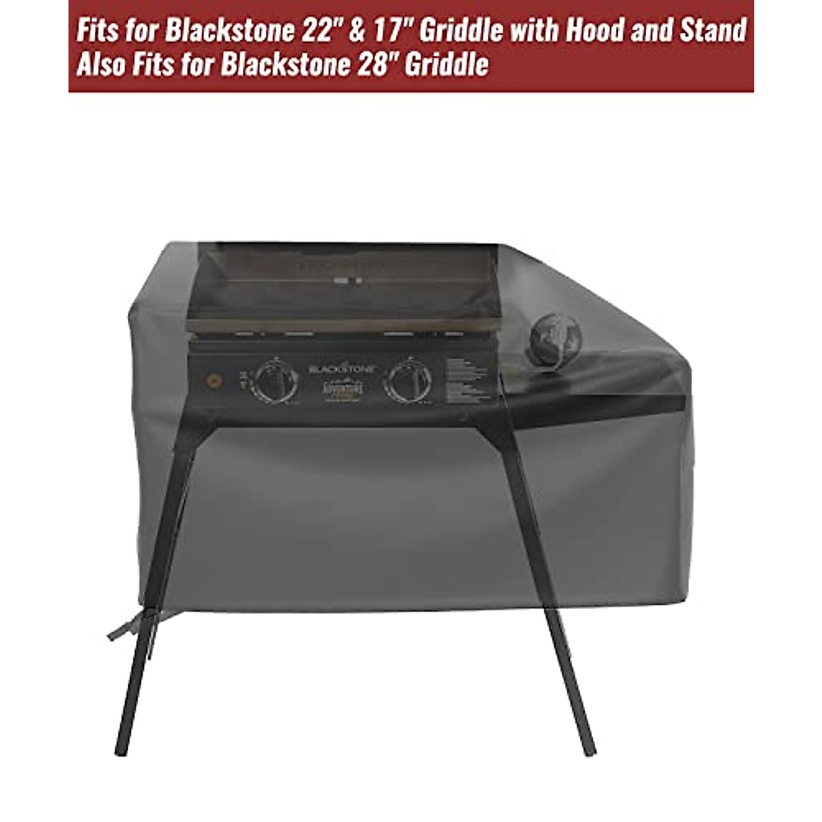 NUPICK Grill Cover for Blackstone 28 inch Griddle, Fits for Blackstone 22 inch & 17 inch Griddle with Hood and Stand, Come with a Round Basting Cover