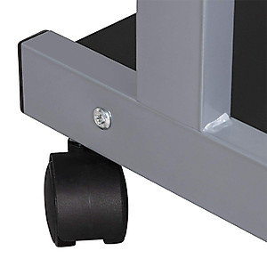 Topeakmart Wheeled Lectern Mobile Presentation Stand Podium w/ 2 Brake Casters, Storage Shelf, Edge Stopper