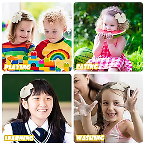 Chuangdi 4 Pieces White Rhinestone Hair Bows for Girls, Cute Pearls Hair Bow with Alligator Hair Clips Beads Hairgrip for Women Baby Teens Toddlers Children Hair Styling