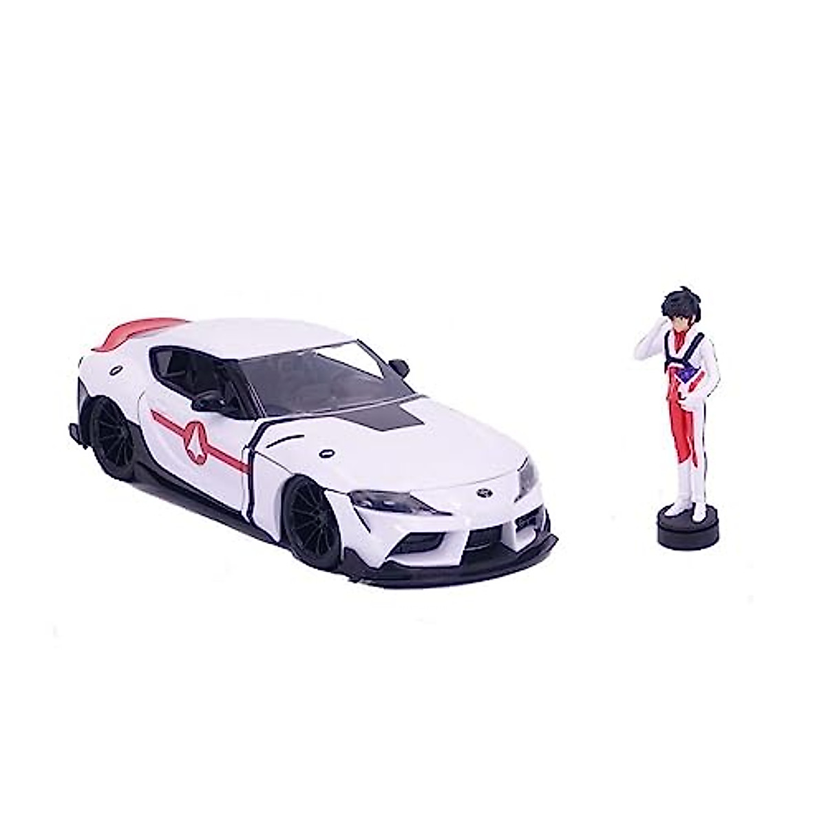 Robotech 1:24 2020 Toyota Supra Die-cast Car & 2.75" Rick Hunter Figure, Toys for Kids and Adults