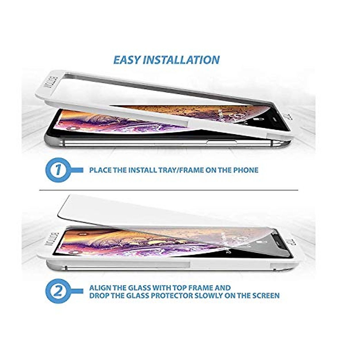 [4 Pack] Screen Protector for iPhone X, XS, 11 Pro, Beam Electronics Tempered Glass - 99% Touch Accurate with Easy Installation Tray and Accessories