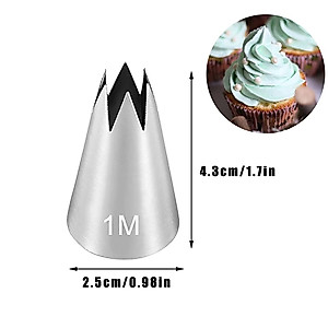 Icing Piping Tip Set,3 Large Decorating Tips Stainless Steel,DIY Cream Rose Flower Piping Tips,Cupcake Pastry Tips for Cake Decorating(1M 2D 2F)