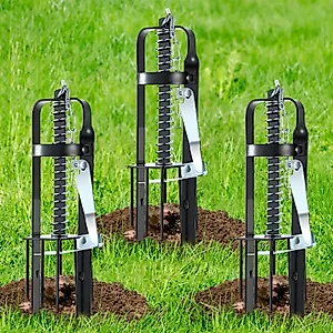 Qualirey 3 Pc Mole Trap for Lawns, Spear Style Mole Killer for Garden Yard Outdoor, Alloy Steel Mechanical Gopher Vole Traps, Quick and Clean