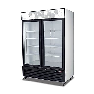 Commercial 2 Glass Door Freezer Upright Merchandiser ETL Double (Renewed)
