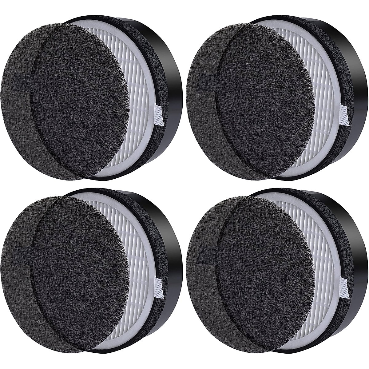 Laukowind for LEVOIT LV-H132 Replacement Filters, Compatible with LV-H132 3-in-1 Nylon Pre-Filter, High-Efficiency Activated Carbon True Filters, Part LV- H132-RF, 4 Pack