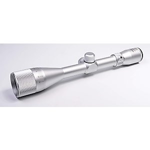 Stainless Silver Chrome Rifle Scope 4-12x40 AO Parallax Adjustable Objective with Weaver Rings