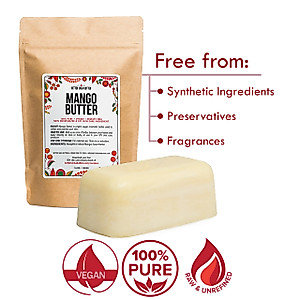 Better Shea Butter Mango Butter 100% Natural Skin Moisturizer, 1 LB Block