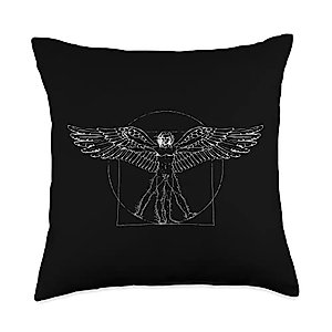 Alt Fairy Grunge Fairycore Aesthetic Egirl Clothes Fairycore Aesthetic Fairy Vitruvian Man Physics Faecore Throw Pillow, 18x18, Multicolor