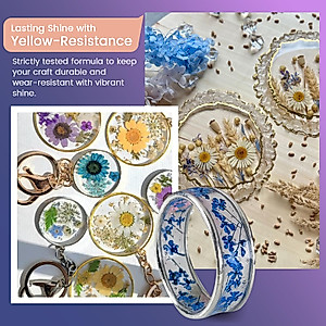 Bsrezn 300g Clear UV Resin Hard, High Gloss UV Cure Epoxy Resin Crystal Kit Premixed Resina UV Curing Transparent Solar Activated Glue for Jewelry Making Fast Curing