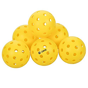Onix Pure 2 Outdoor Pickleball Balls Specifically Designed and Optimized for Pickleball Yellow 6-Pack