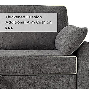 PaPaJet Sleeper Sofa, Sofa Bed with Storage Chaise-2 in 1 Pull Out Couch Bed for Living Room, Sectional Couch with Pull Out Bed Gray