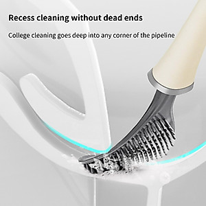 Wall Mountable Toilet Brush Long Handled Bathroom Cleaner With Flexible Silicone Brush Head Bathroom Toilet Brush Set Orange Toilet Brush Blue Toilet Brush White Toilet Brush Adhesive Hook For Toilet