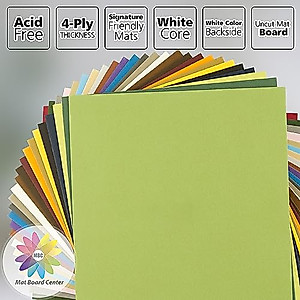 Mat Board Center, 16x20 Uncut Photo Mat Boards - Full Sheet - for Art, Prints, Photos, Prints and More, Mixed Color, 25-Pack