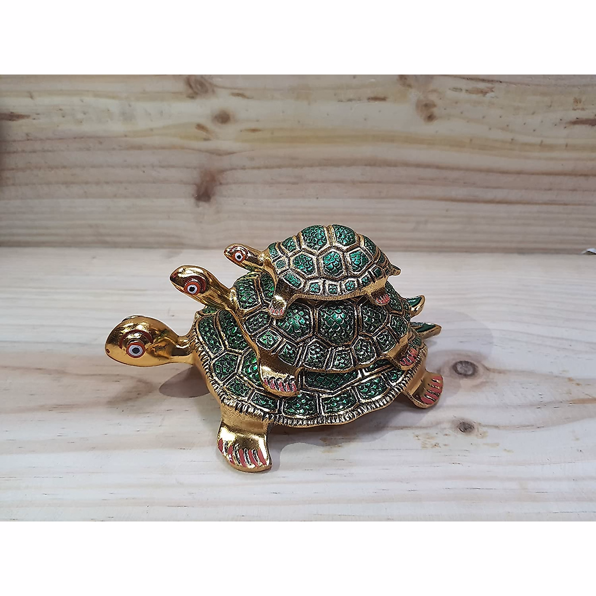 PG COUTURE Metal 3 Piece Turtle showpiece Set in Gold Finish Small Medium Large & Ideal Gift for Table Décor