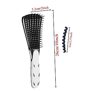 Detangling Brush for Natural Hair-Detangler for Afro Textured 3a to 4c Kinky Wavy, Detangle Easily with Wet,Coily Hair,Dry,Curly,Conditioner, Improve Hair Texture-Easy Clean (Black)