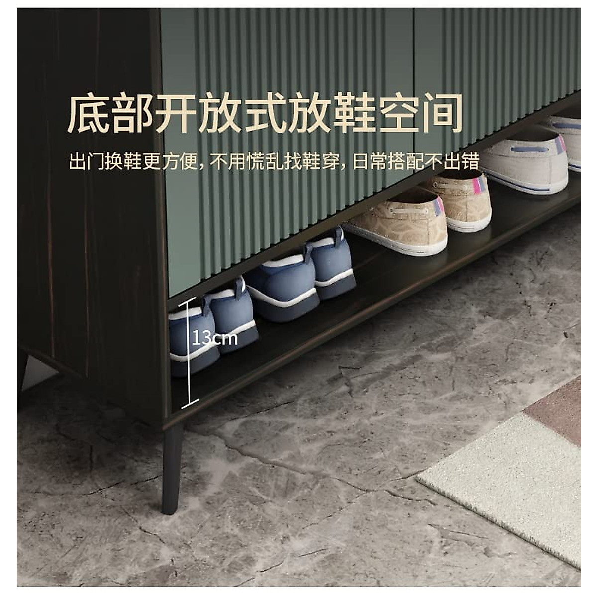 JYDQM Multifunctional Simple Shoe Cabinet Storage Shoe Rack Save Space Hallway Furniture (Color : Black, Size : 120cm)