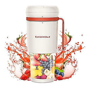 EASEHOLD Portable Blender, Personal Blender for Shakes, Mini Blender USB Magnetic Rechargeable, Travel Juicer Cup with Ultra Sharp 4 Blades, BPA-Free 10.5oz To-Go Fruit Mixer for Office, Sports, Gym