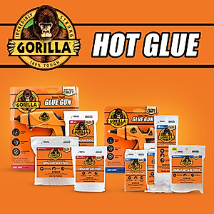 Gorilla Dual Temp Full Size Hot Glue Gun Kit with 45 Hot Glue Sticks, Precision Nozzle and Easy Squeeze Trigger, for DIY, Craft, Repairs, and More, Orange (Combo Pack:1 Gun, 45 Glue Sticks)
