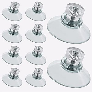 Sucker Cup JianLing 10pcs 1.1" PVC Suction Cup Glass Suction Pads with Thread Clear Screw Hooks Sucker Kitchen Bathroom Window Wall Car Hooks